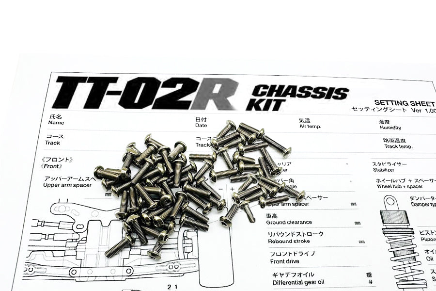 Titanium Screws set GR2/61pcs.TAMIYA TT02R – MTTR Racing
